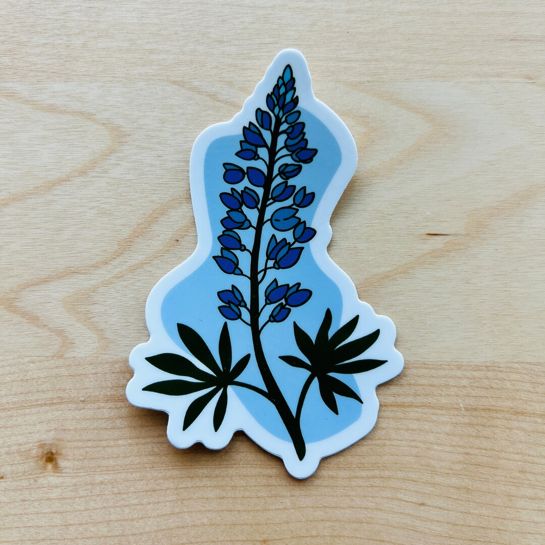 Texas Bluebonnet Sticker Waterproof Texas Wildflowers - Etsy