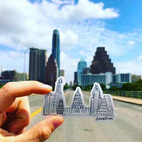 Austin Texas Stickers Austin Texas Austin Skyline Texas - Etsy
