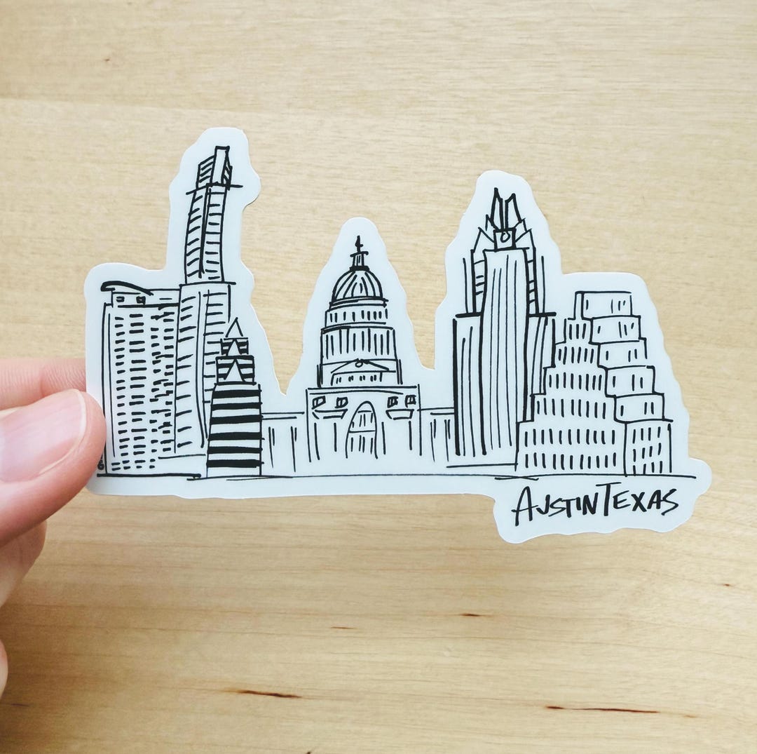 Austin Texas Sticker - Austin Skyline Sticker - Texas Stickers - Gifts ...