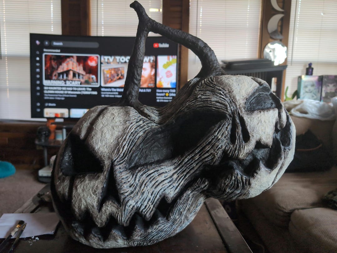 Two-faced Ghost White Pumpkinhead Mask - Etsy