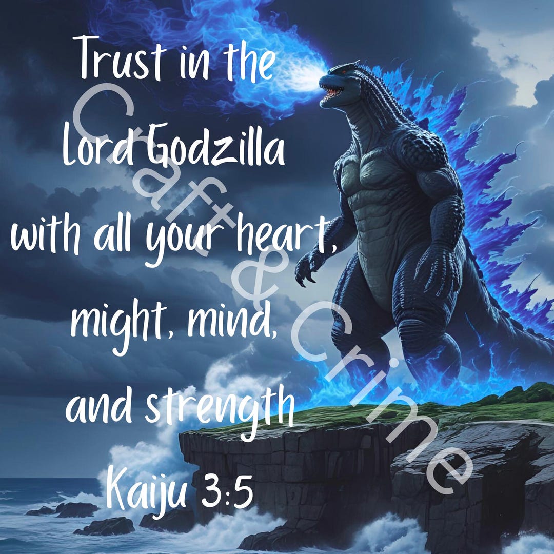 Trust in the Lord Godzilla - Cross Stitch Pattern - Etsy