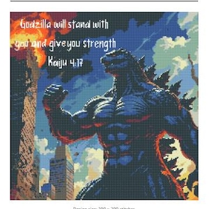 Godzilla Will Stand With You - Cross Stitch Pattern - Etsy