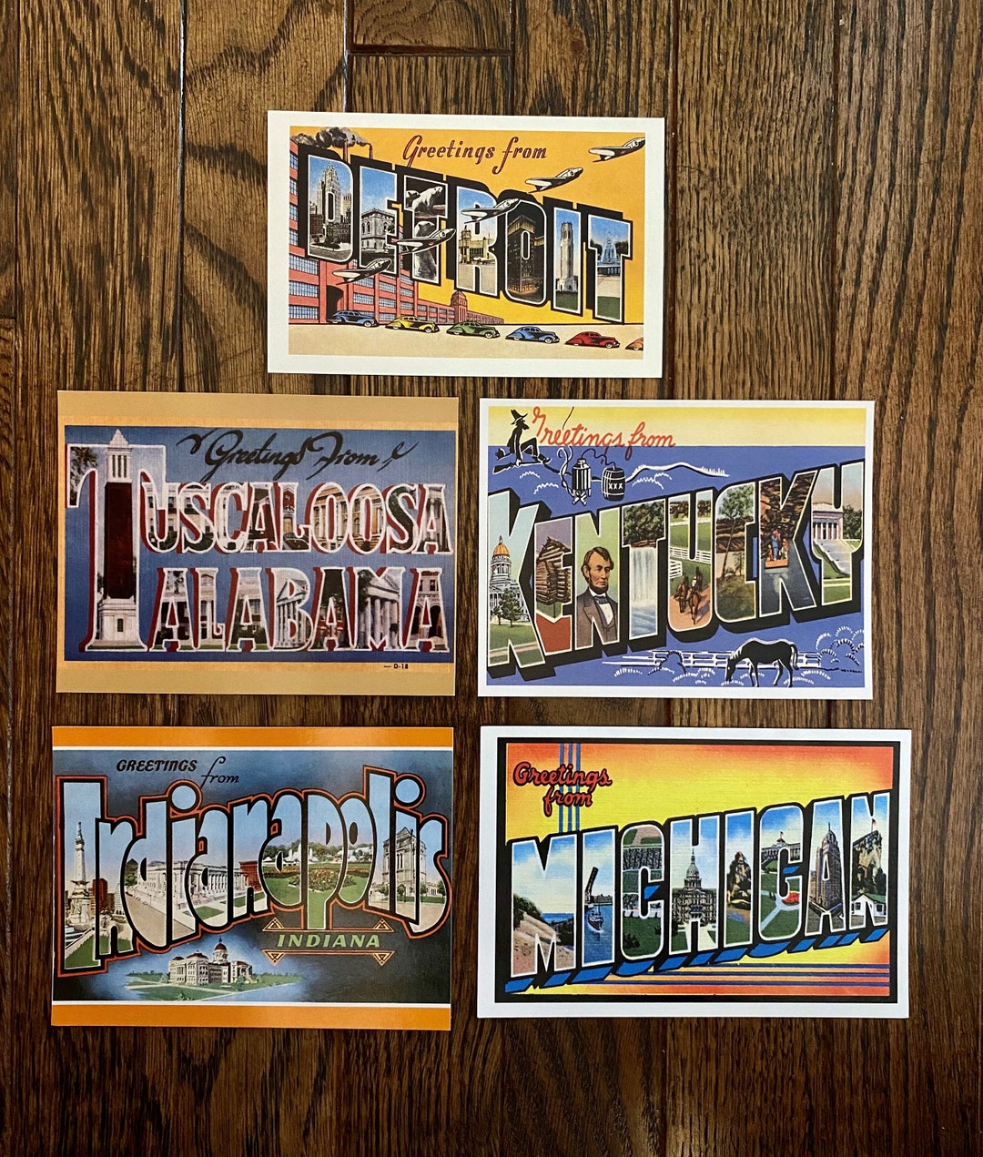 Assorted greetings From USA State Postcards - Etsy