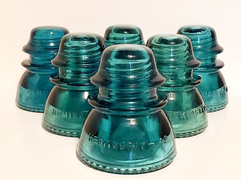Vintage 1960s Green Glass Hemingray-42 Insulators CD154 - Etsy