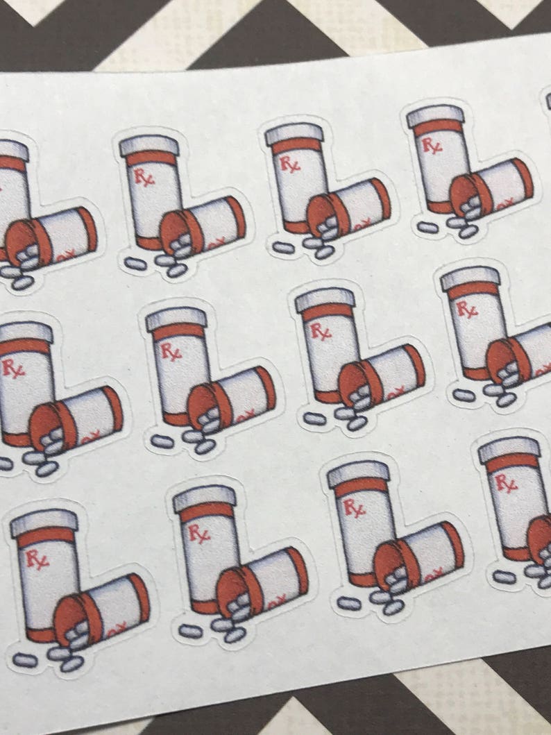 Rx Pill Sticker Prescription Refill Reminder Planner - Etsy