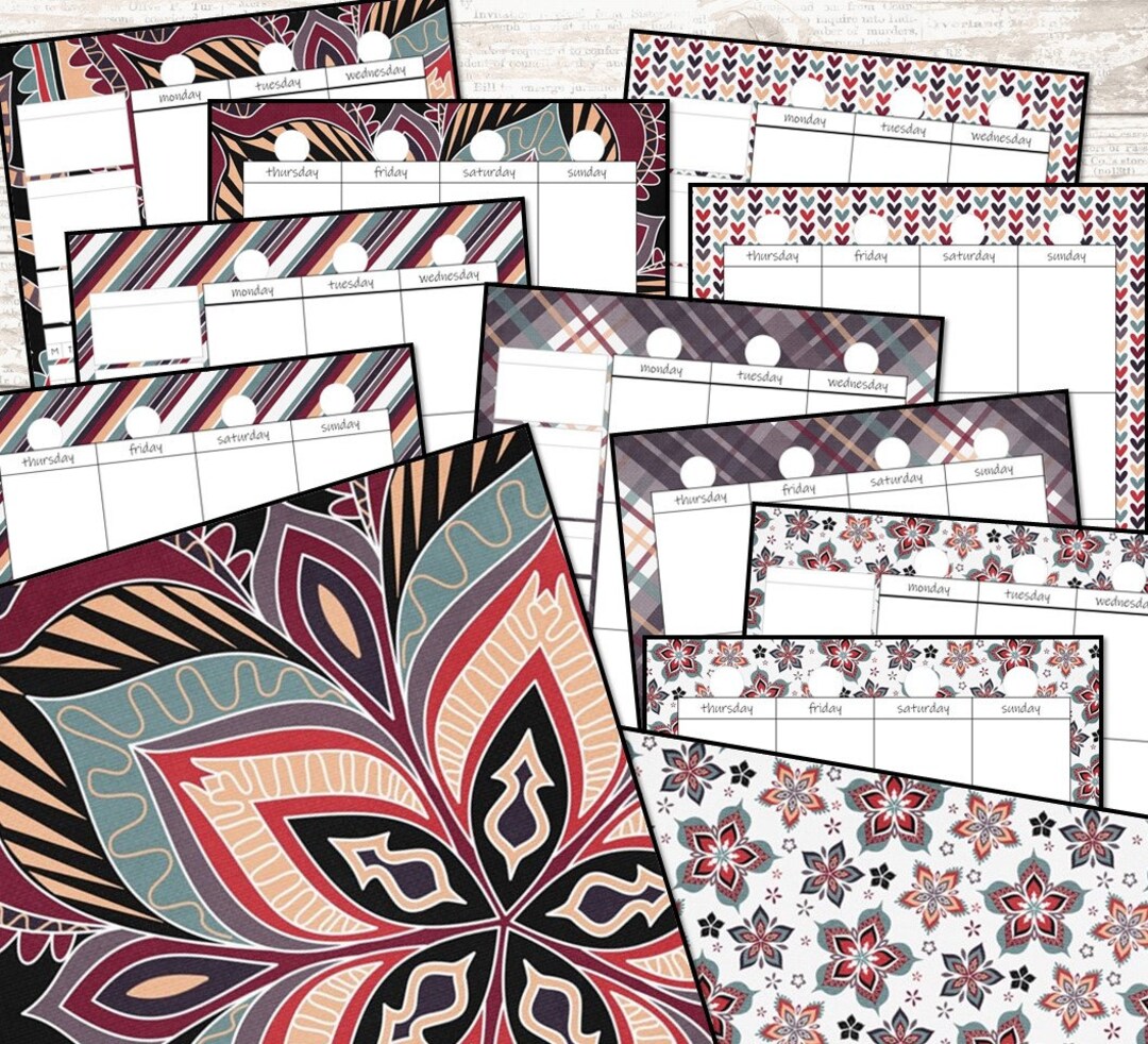 Persia Collection Planner Pages: Weekly Monthly Printable (PDF) - Etsy