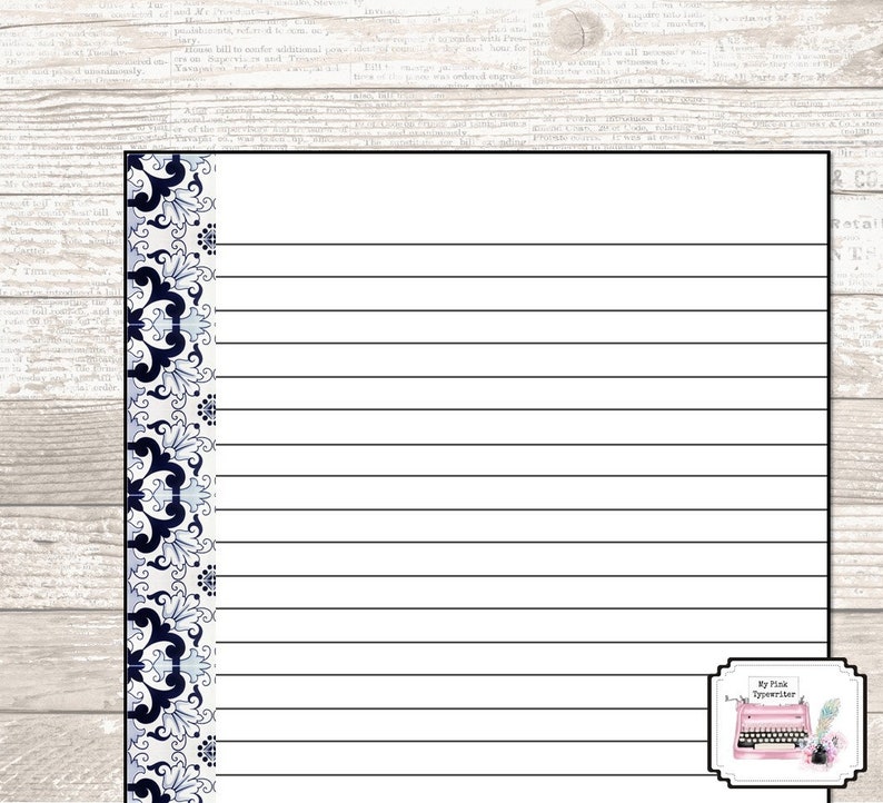 Lined Paper Half Sheet Refills Diary Journal Printable - Etsy