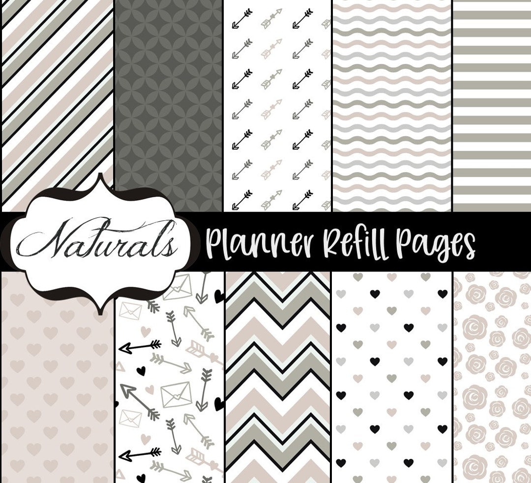 Lined Paper Planner Refill: Naturals, Letter Size (PDF) - Etsy