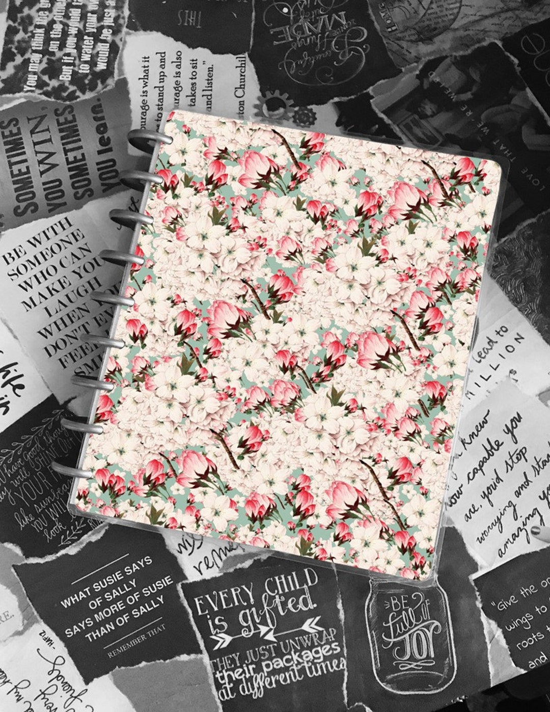 Cherry Blossom Disc Bound Planner Cover | Notebook Cover - Etsy