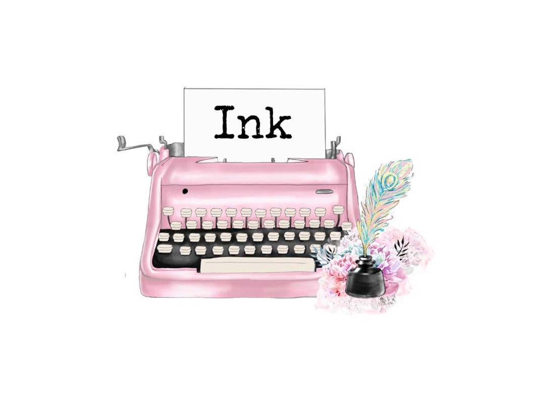 STICKERS Pink Typewriter | Writer | Pink Ink | Author | Functional ...