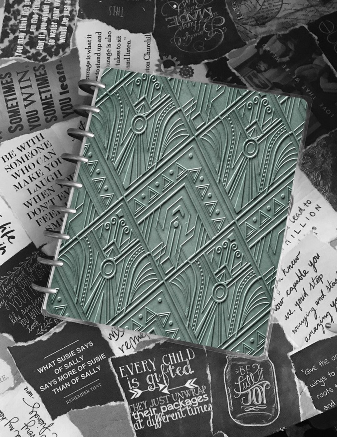 Embossed Art Deco Planner Cover | Disc Bound Plastic Cover | Teacher ...
