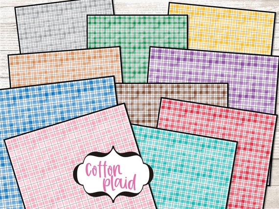 Printable Lined Paper Letter Size Cotton Plaid Collection | Etsy