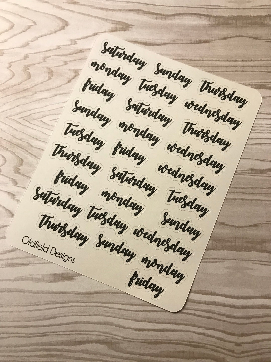 Days of the Week Planner Stickers: Scrapbook & Planner Labels - Etsy