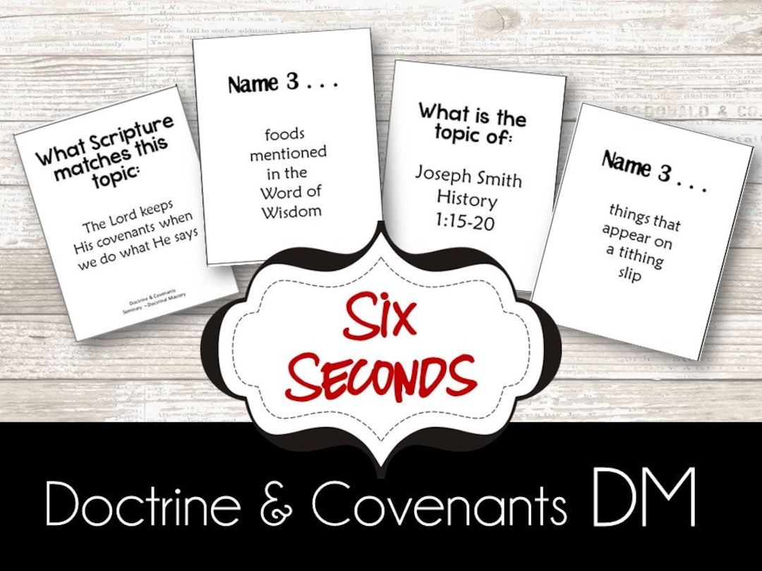 Six Seconds Doctrinal Mastery Game: LDS Seminary Class (printable) - Etsy