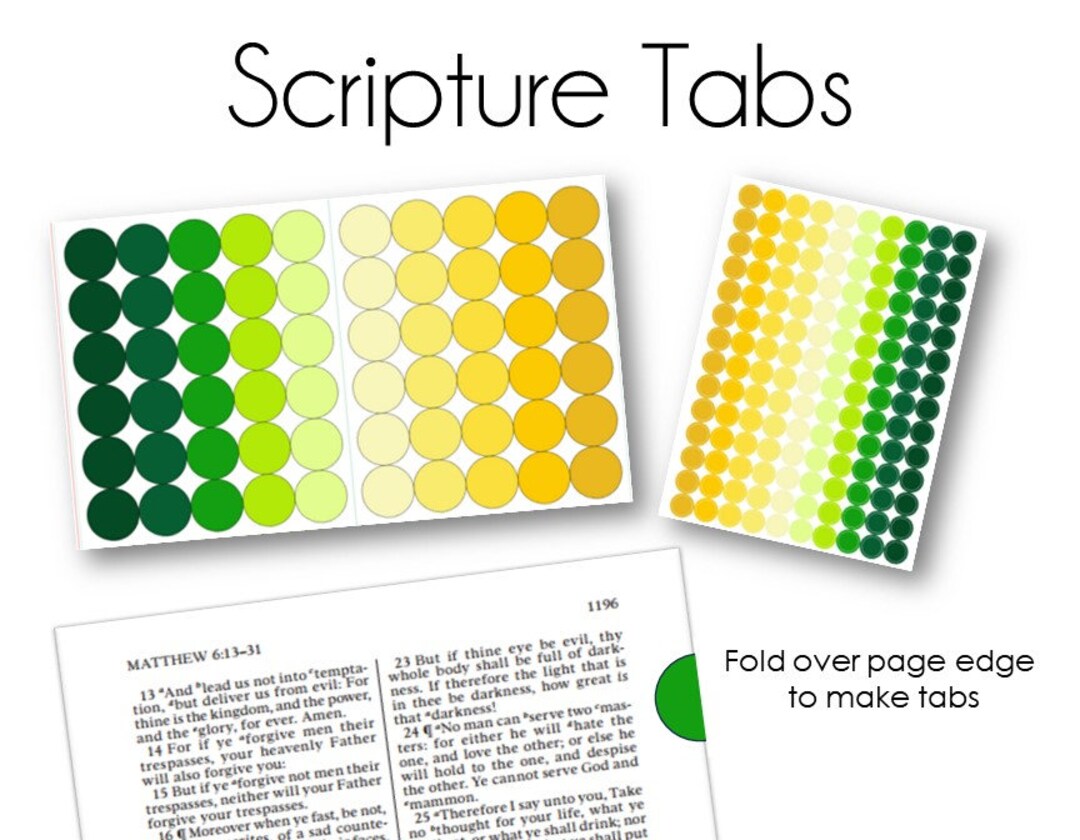 Scripture Marking Stickers: Lemon Lime Study Tabs - Etsy