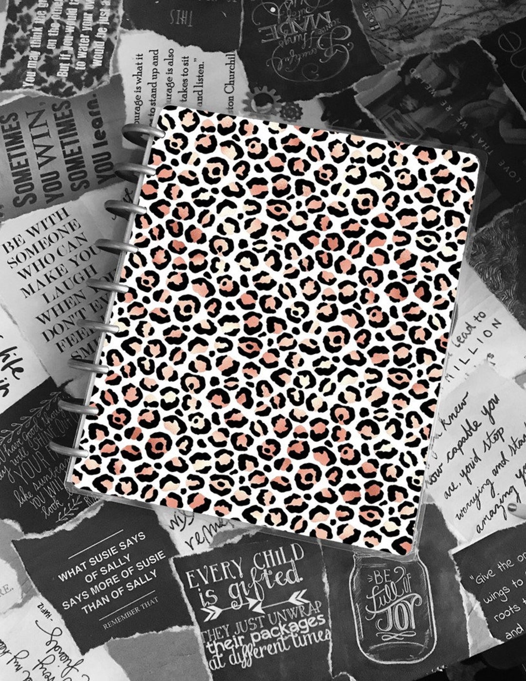Safari Rose Leopard Print Planner Cover: Disc Bound Notebook - Etsy