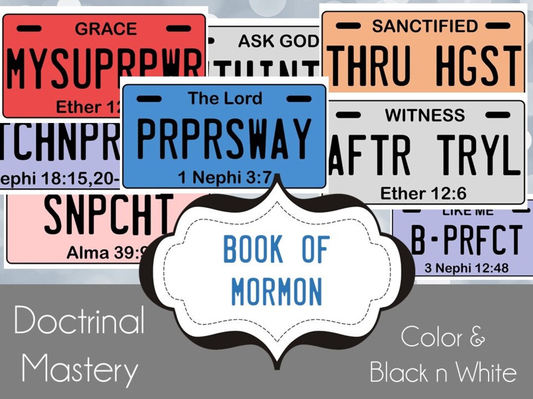 2024 Doctrinal Mastery Book of Mormon Scripture License Plates - Etsy