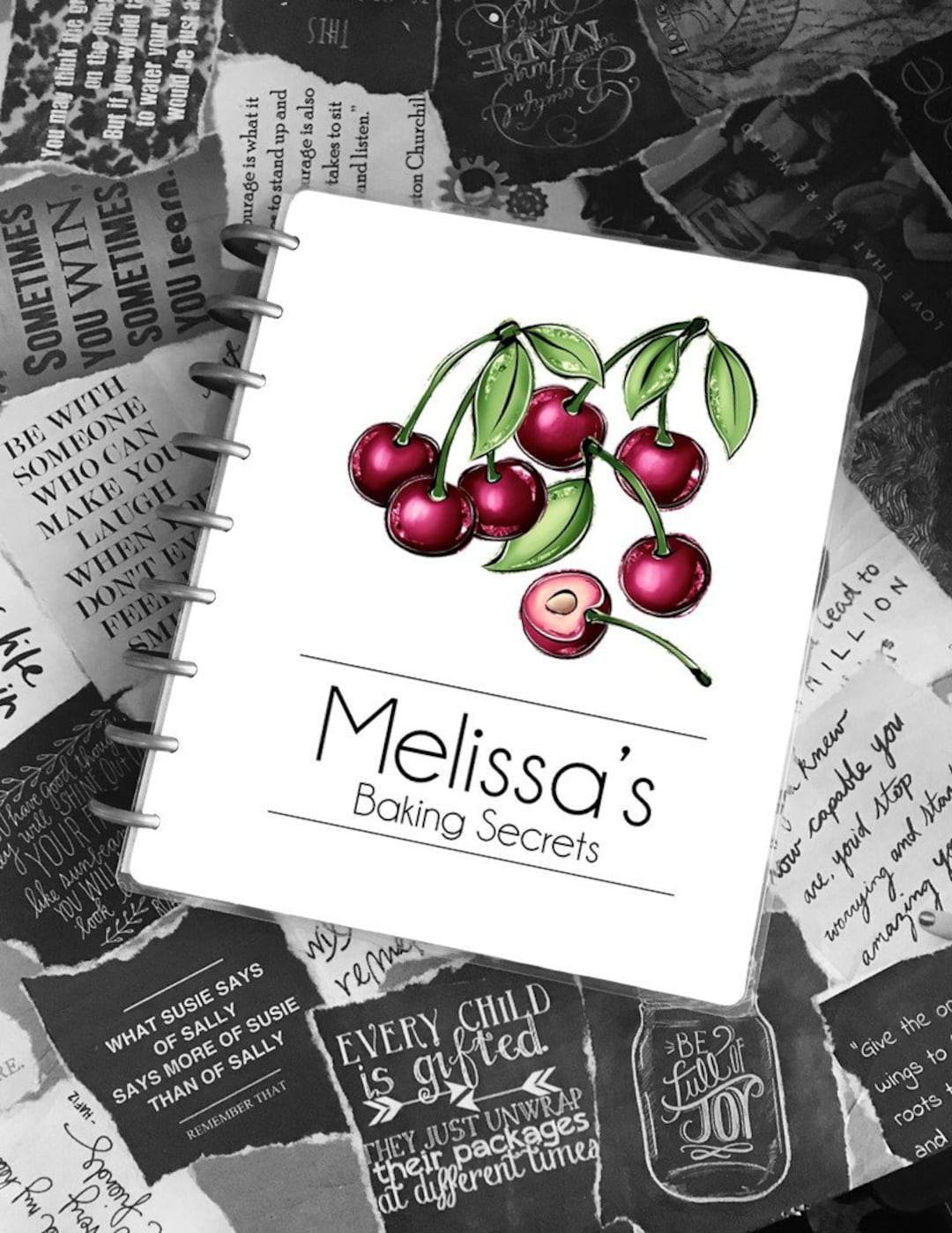 Recipe Book | Cherries | Planner Cover | Notebook Cover - Etsy
