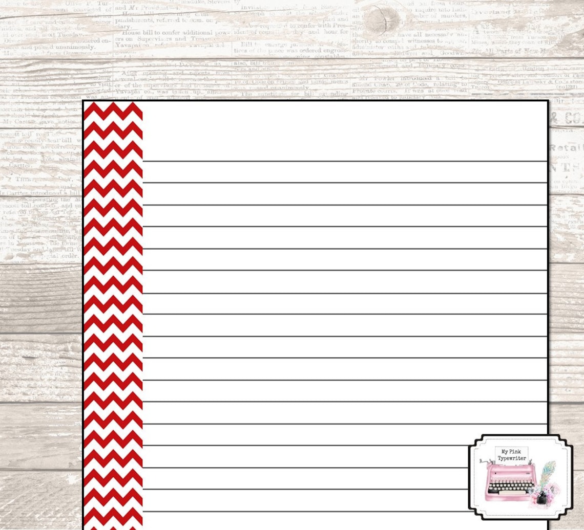 Lined Paper Half Sheet and A5 | | Cherries & Blue - Etsy