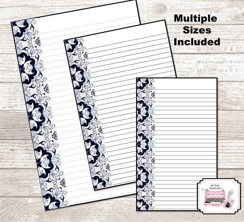 Lined Paper Half Sheet Refills Diary Journal Printable - Etsy
