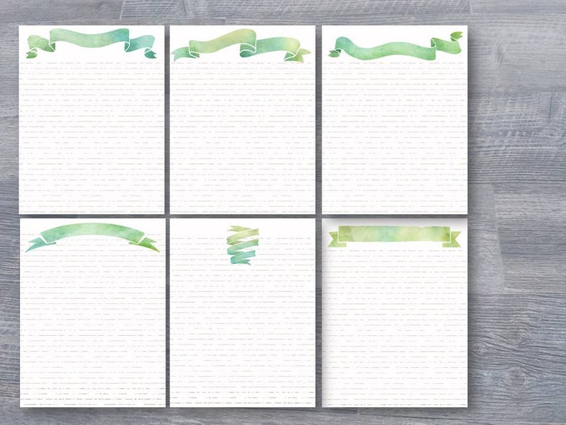 Printable Journal Paper Lined Paper Planner Paper Green - Etsy
