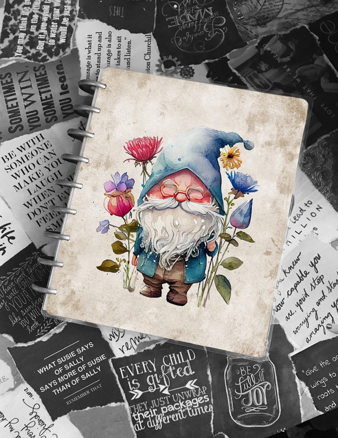 Gnome Notebook Cover | Disc Bound Cover | Planner Cover | Teacher ...