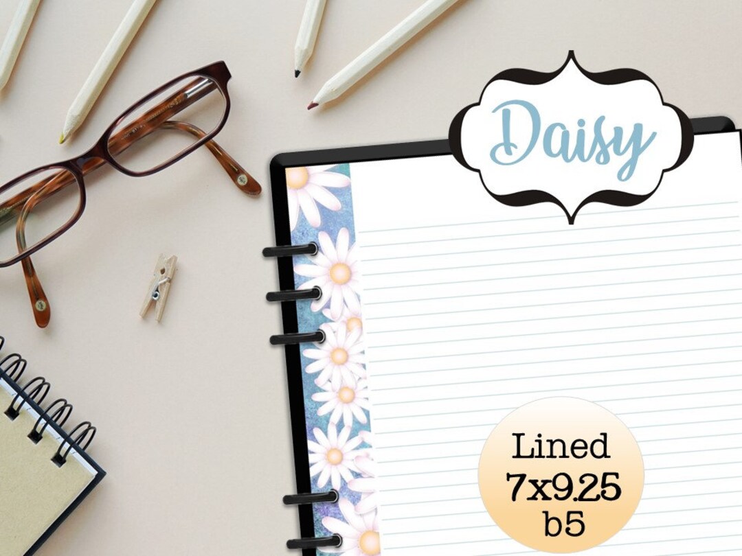 Daisy Lined Paper Printable: B5 Planner Refill (PDF) - Etsy