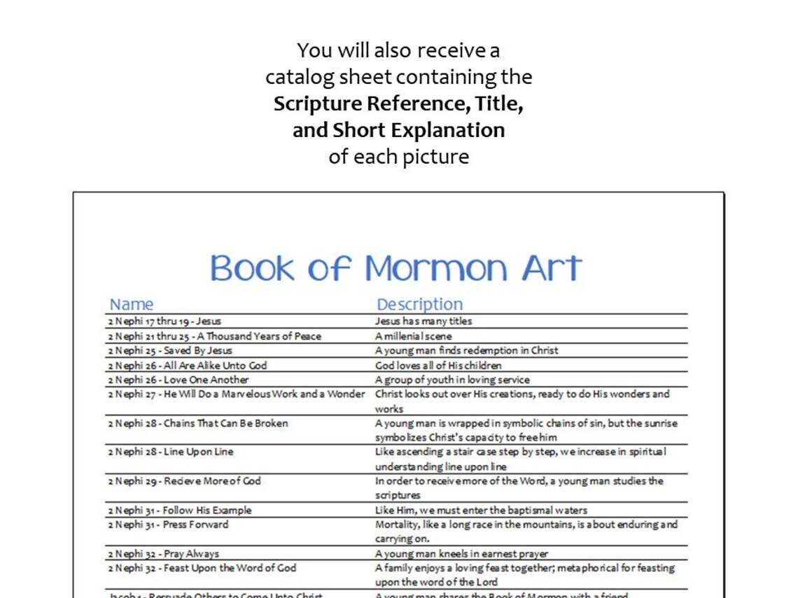 Book of Mormon Art Kit - Set 1 of 3 - LDS Seminary Lesson Artwork and ...