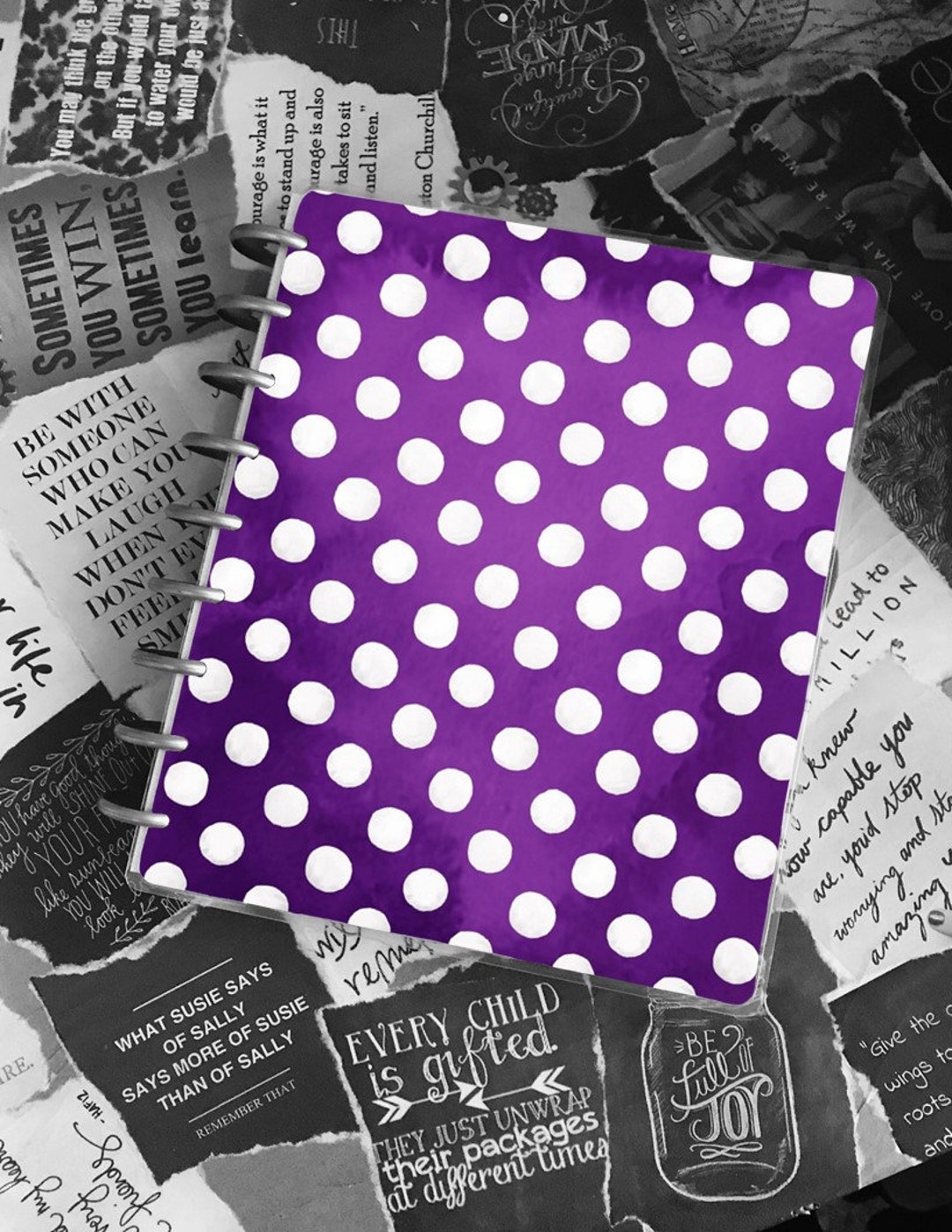 Journal Cover | Notebook Cover | Planner Cover | Teacher | Purple Polka ...