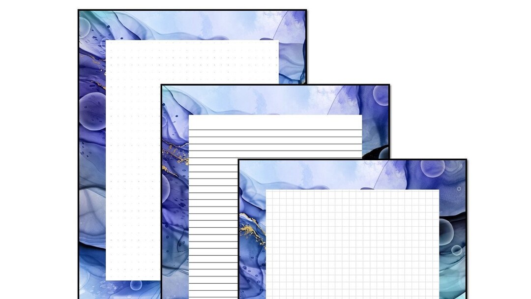 Alcohol Ink Planner Paper: Lined, Grid, Graph (PDF Download) - Etsy