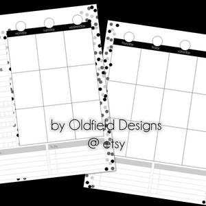 Weekly Printable Planner Pages Black and White - Etsy