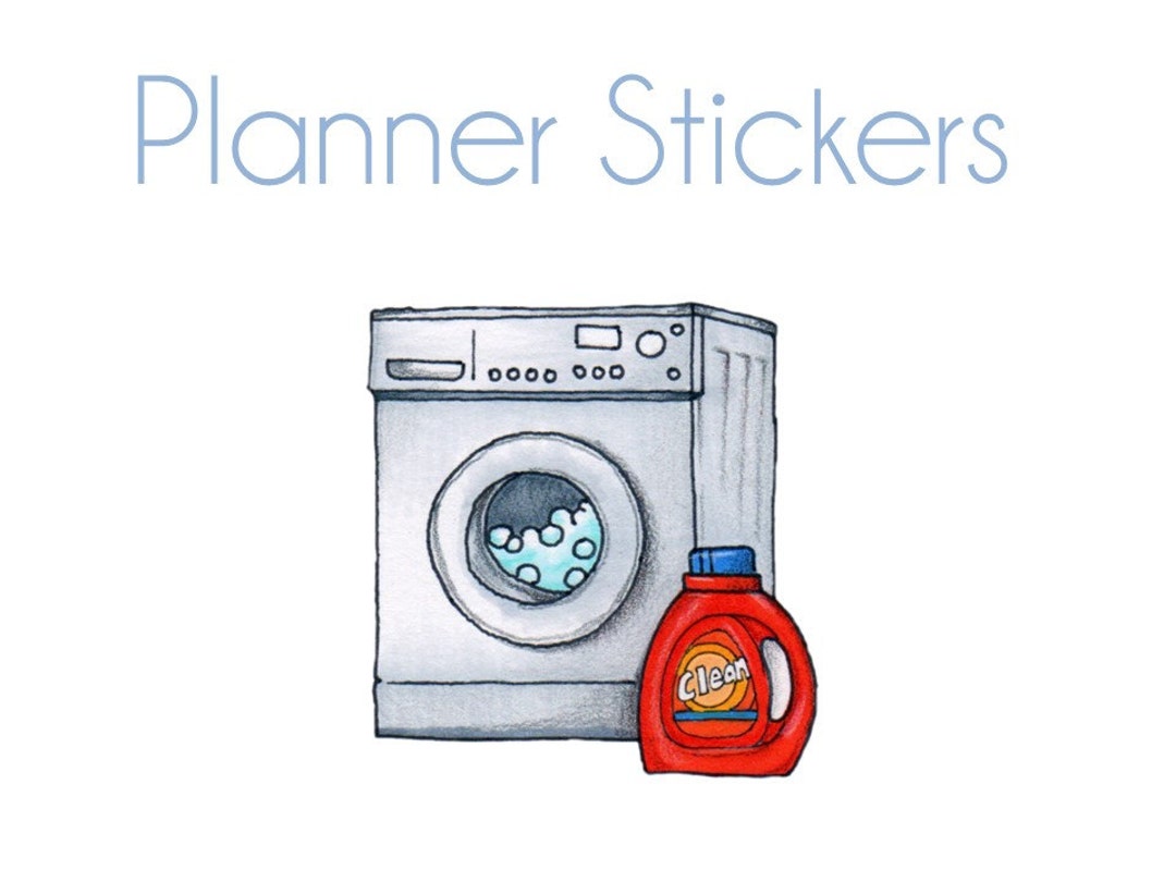 Laundry Day Planner Stickers: 30 Matte Stickers (15mm) - Etsy