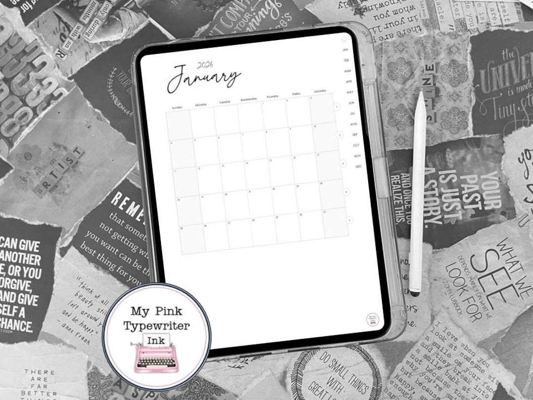 2026 Sunday Start | Annual Monthly Weekly Hourly | Digital Planner ...