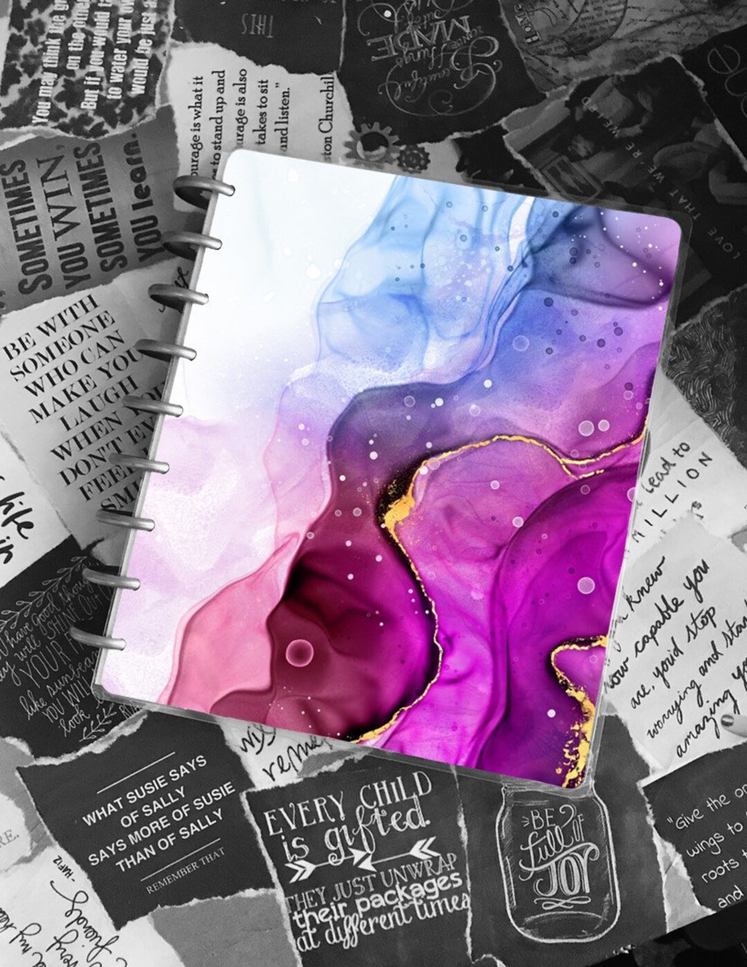 Alcohol Ink Planner Cover: Custom Disc Bound Notebook - Etsy