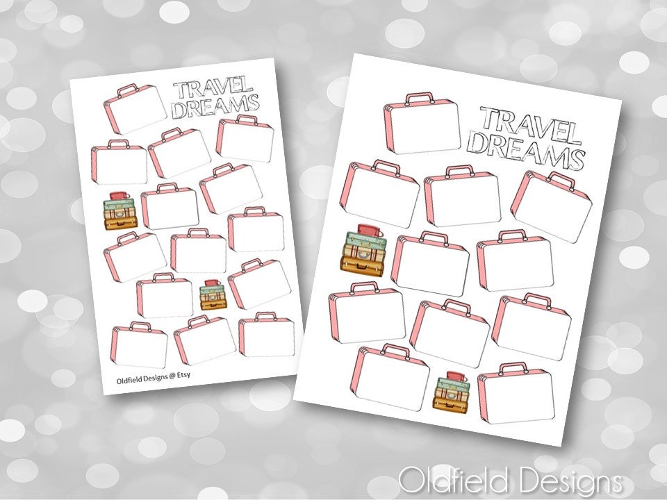 Travel Bullet Journal Printable Paper Size A4, Letter, A5, 9x7 - 3 ...