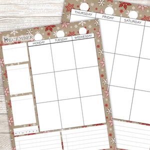 Christmas | December | Printable Planner Pages Refill | 9x7 Happy ...