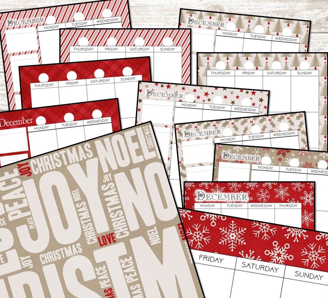 Christmas | December | Printable Planner Pages Refill | 9x7 Happy ...