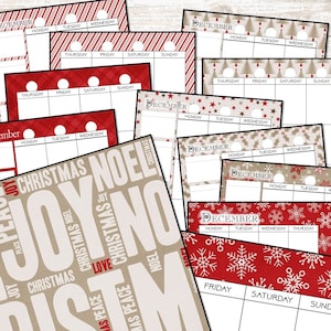 Christmas | December | Printable Planner Pages Refill | 9x7 Happy ...