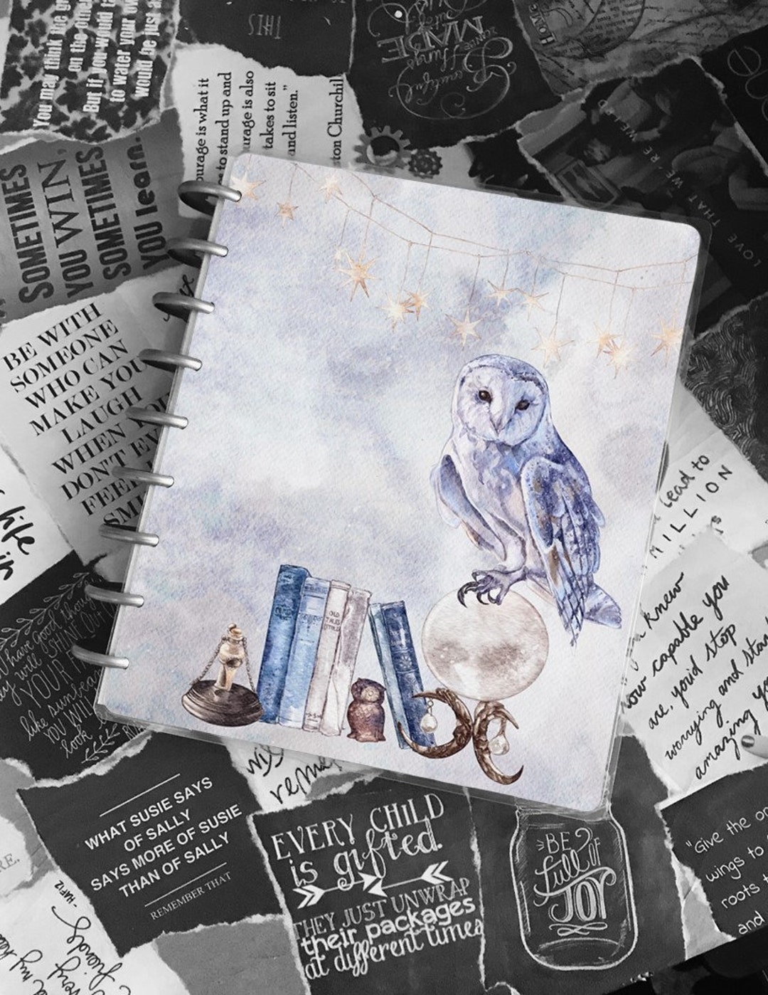 Celestial Owls Planner Cover | Disc Bound Plastic Cover | Teacher ...