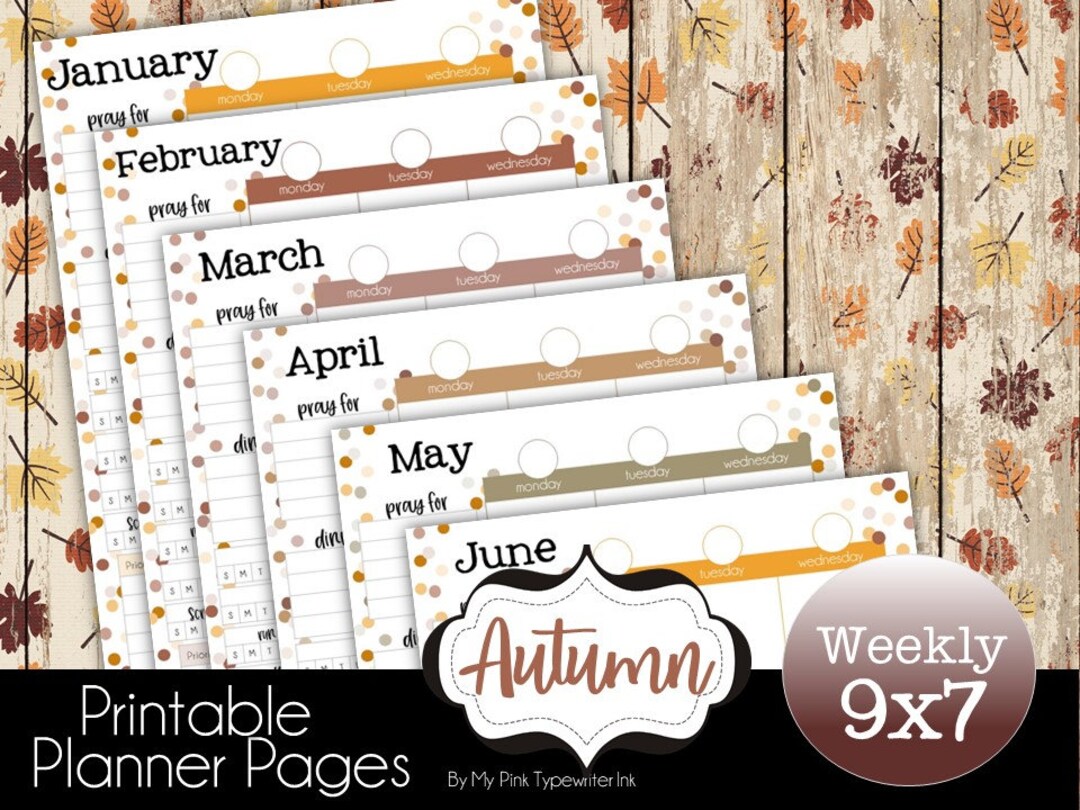 Autumn Weekly Planner Printable | 9x7 Pages (PDF Download) - Etsy