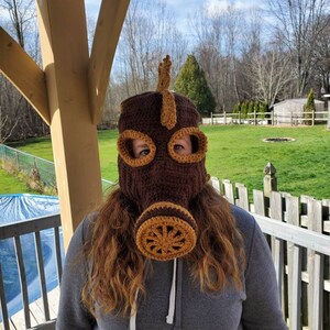 Steampunk Crocheted Gas Mask, Gas Mask, Golden Mask - Etsy