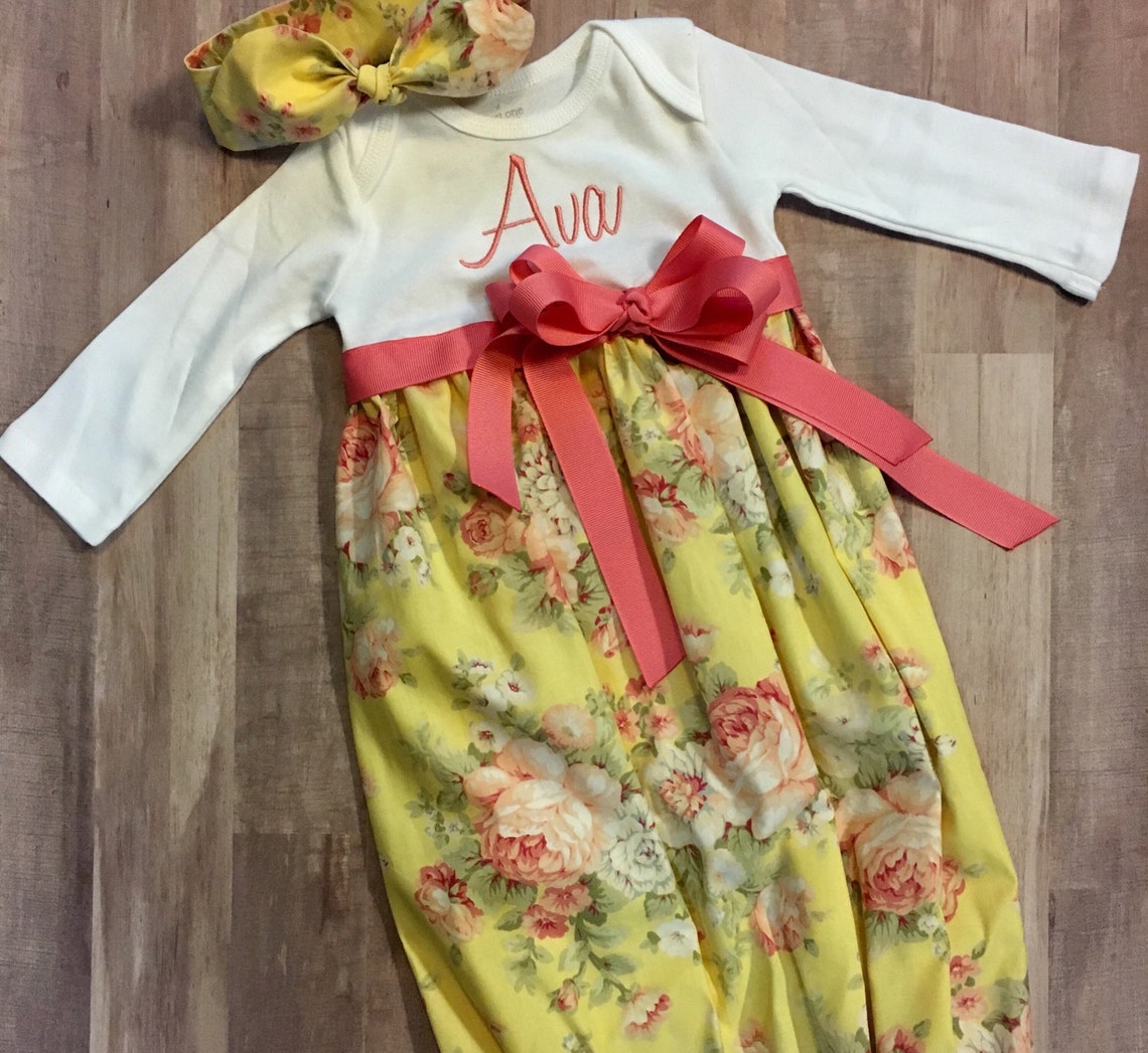 Baby Girl Newborn Layette Gown Baby Girl Gift Newborn Girl | Etsy