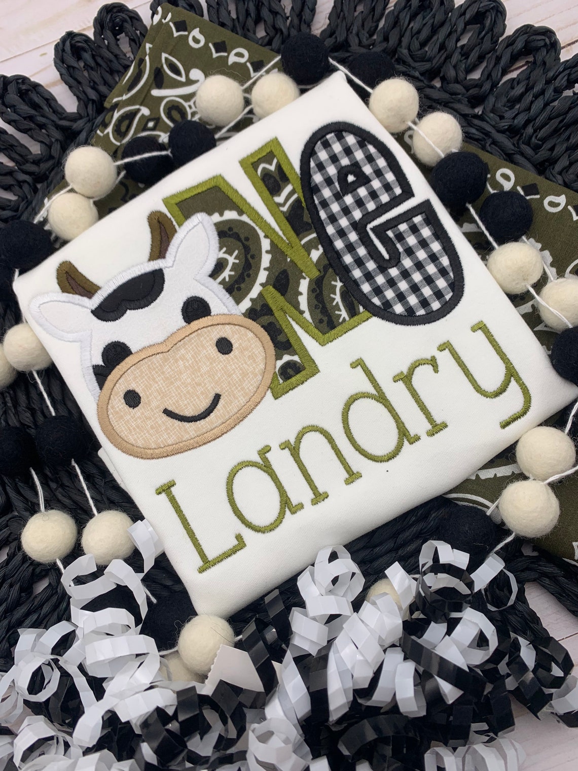 Baby Boy First Birthday Farm Shirt Baby Boy 1st Birthday Cow | Etsy
