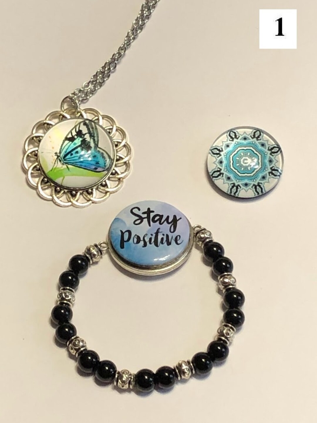 SET - Interchangeable Magnetic Charms on 24" Stainless Steel Chain ...