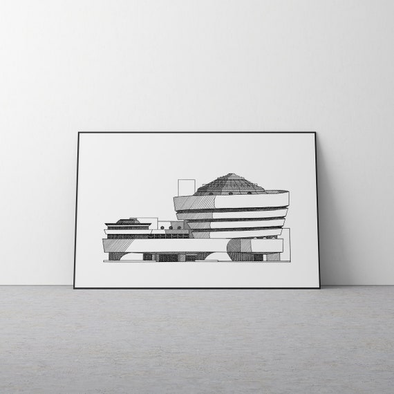 Art PRINT Solomon R Guggenheim Museum Architectural - Etsy