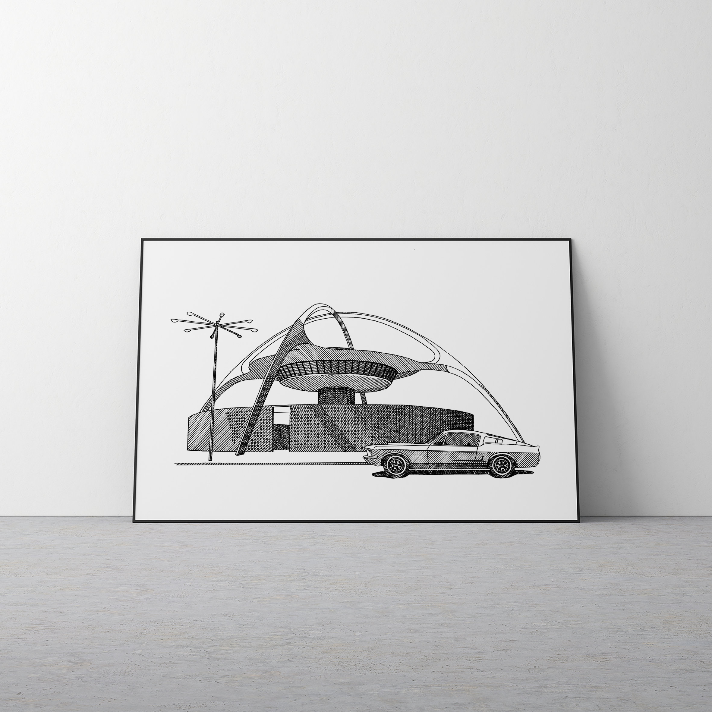 Art PRINT LAX Theme Building Architectural Drawing - Etsy