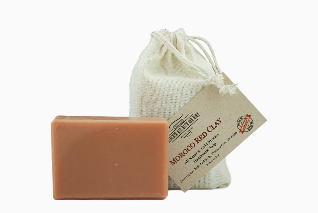 Moroccan Red Clay, All Natural Handmade Soap, Cold Process Vegan Soap ...