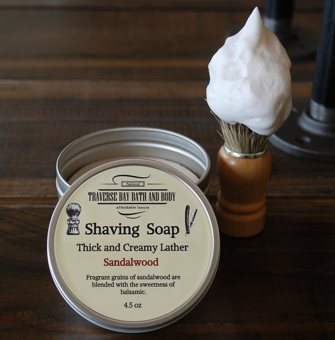 Sandalwood Shaving Soap in a Usable Tin Great for Travel or Home Use ...