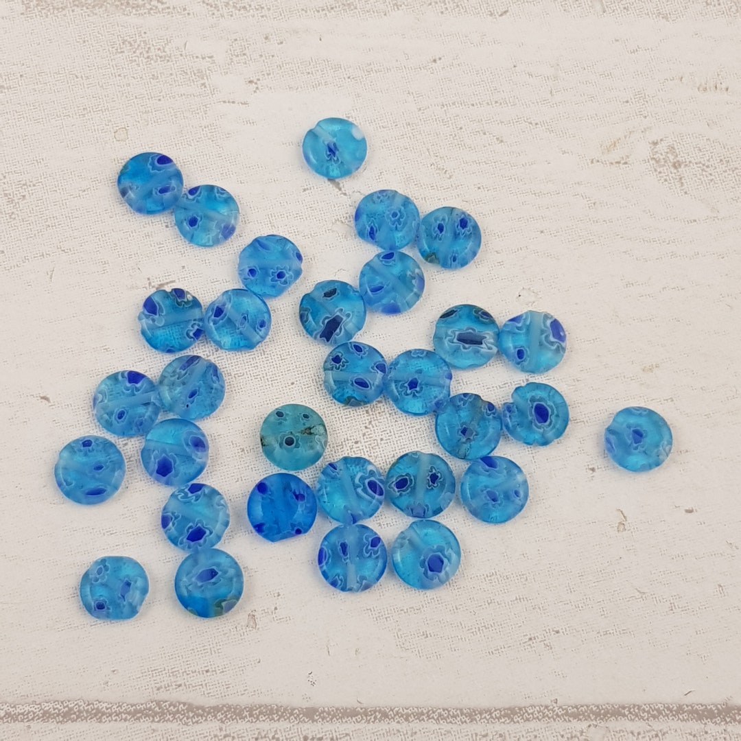 30 X Millefiori Glass Italian Beads, Flower Beads 8mm B42 - Etsy