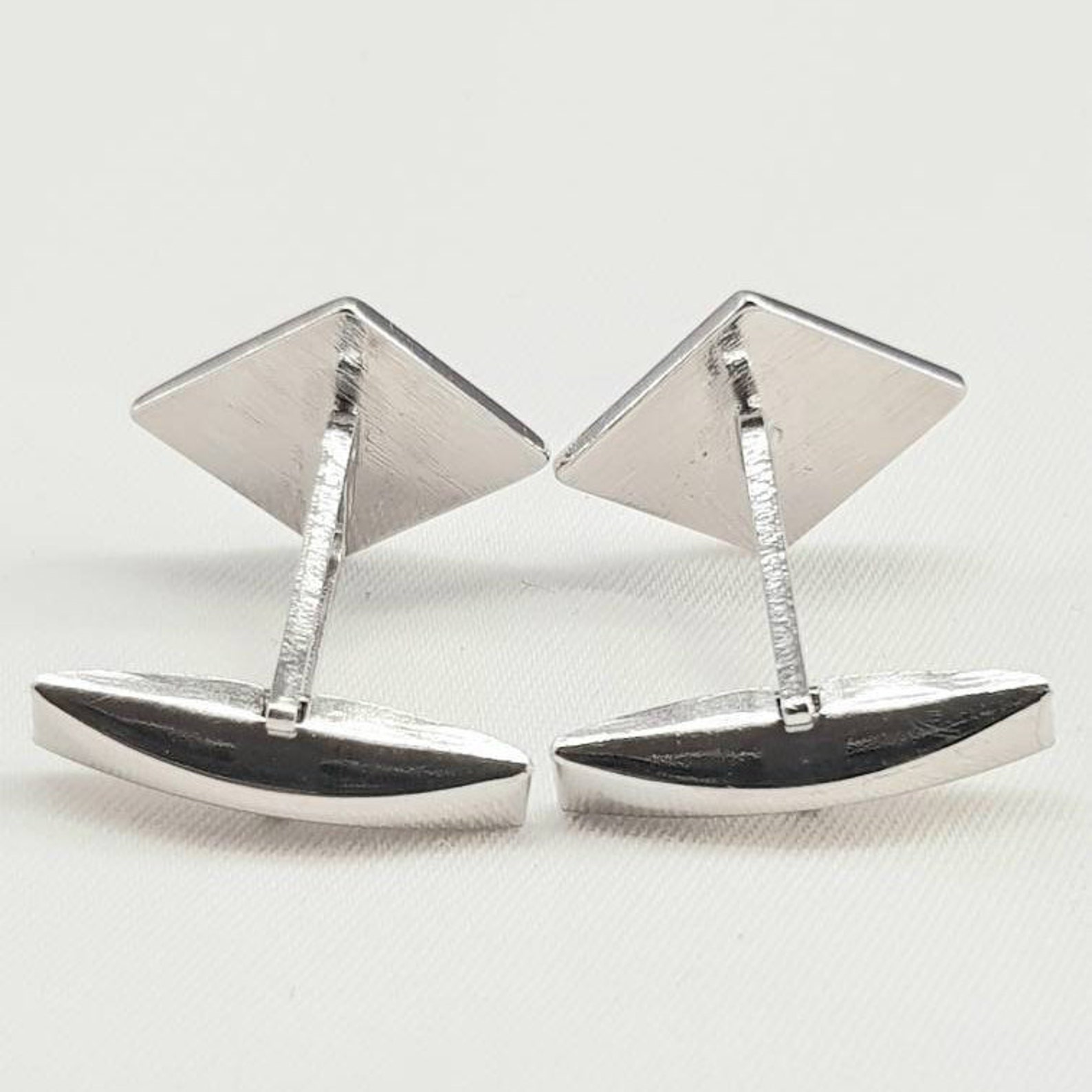 Cufflinks Findings Blanks Sterling Silver Rhodium Plated - Etsy